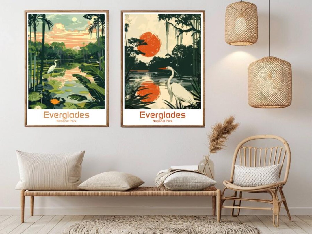 Everglades National Park Florida Poster Travel Paper Print Lake ...