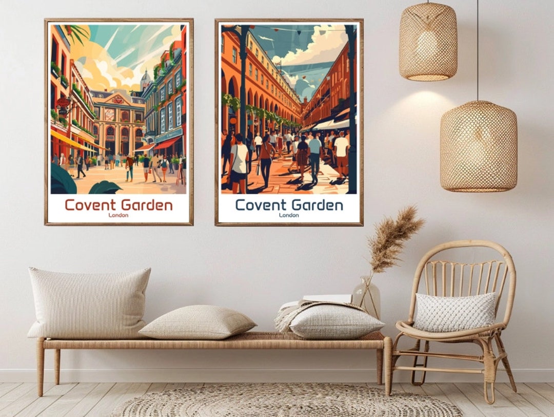 Covent Garden London Poster Travel Paper Print West End London Covent ...