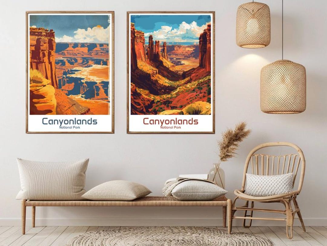 Canyonlands National Park Vintage Travel Poster: Utah Wall Art - Etsy