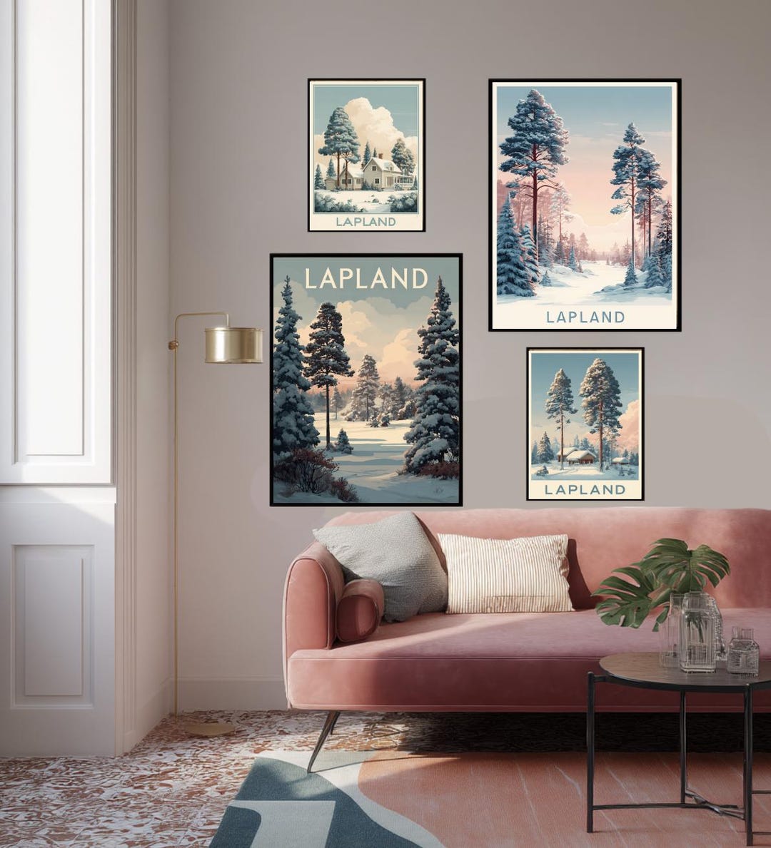 Lapland Forest Scandinavian Minimalist Poster With Snowy Pines, Soft ...