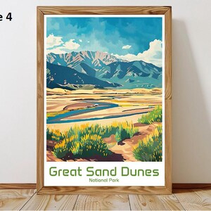 Great Sand Dunes National Park Poster Travel Paper Print San Luis ...