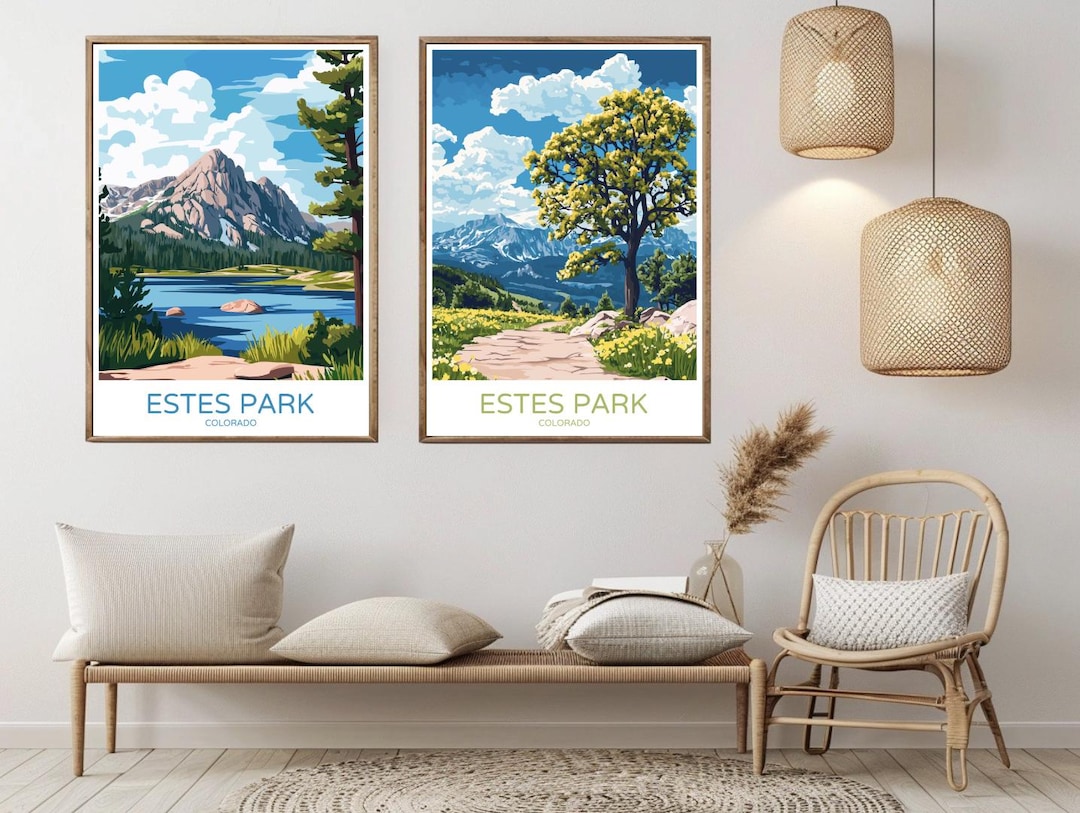 Estes Park Colorado Poster Travel Paper Print Town of Estes Park ...