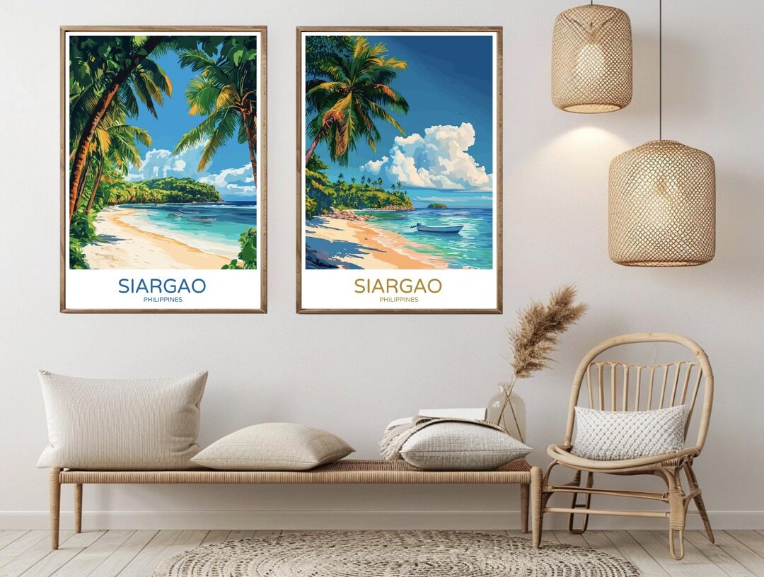 Siargao Island Philippines Travel Poster: Vintage Sea Art Print - Etsy