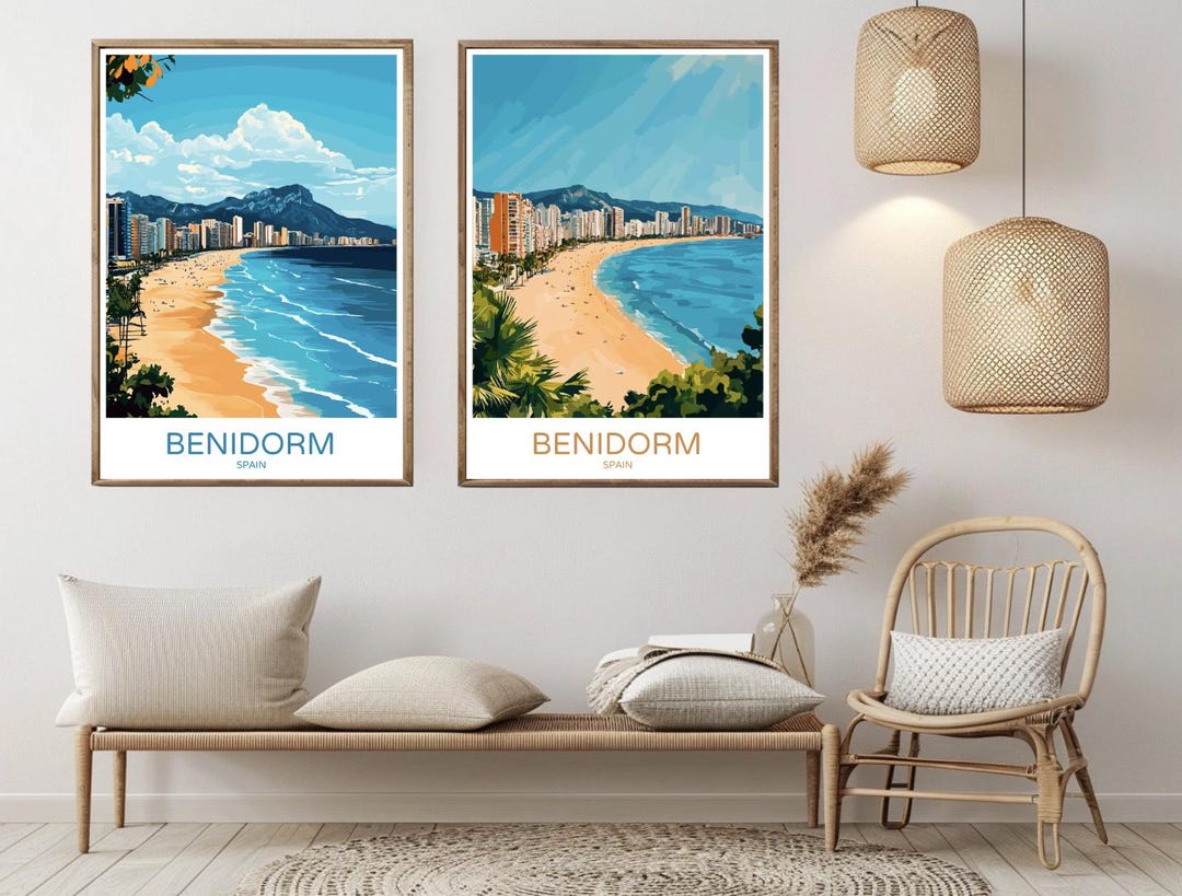 Benidorm Spain Poster Travel Paper Print Benidorm Alicante ...