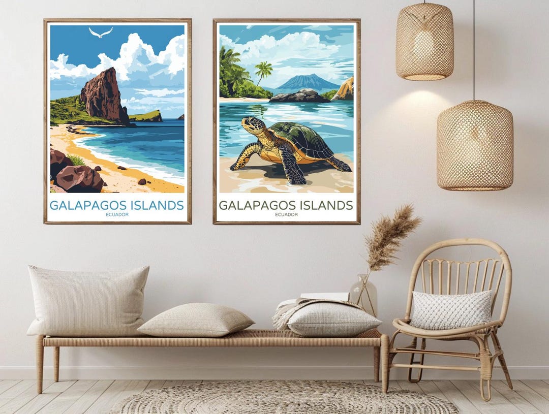 Galapagos Islands Ecuador Poster Digital Print Islas Galápagos Ocean ...