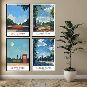 Lloyd Park London Poster Travel Paper Print Lloyd Park River Thames ...