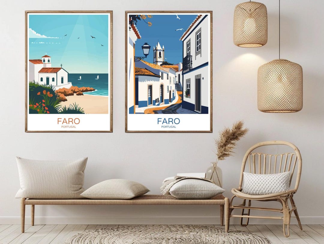Faro Portugal Poster Travel Paper Print Algarve Portugal Alvor Faro ...