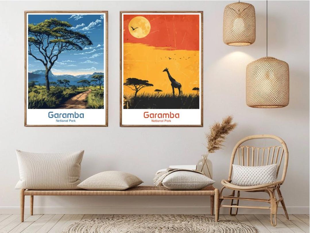Garamba National Park Congo Poster Travel Paper Print Garamba Park ...