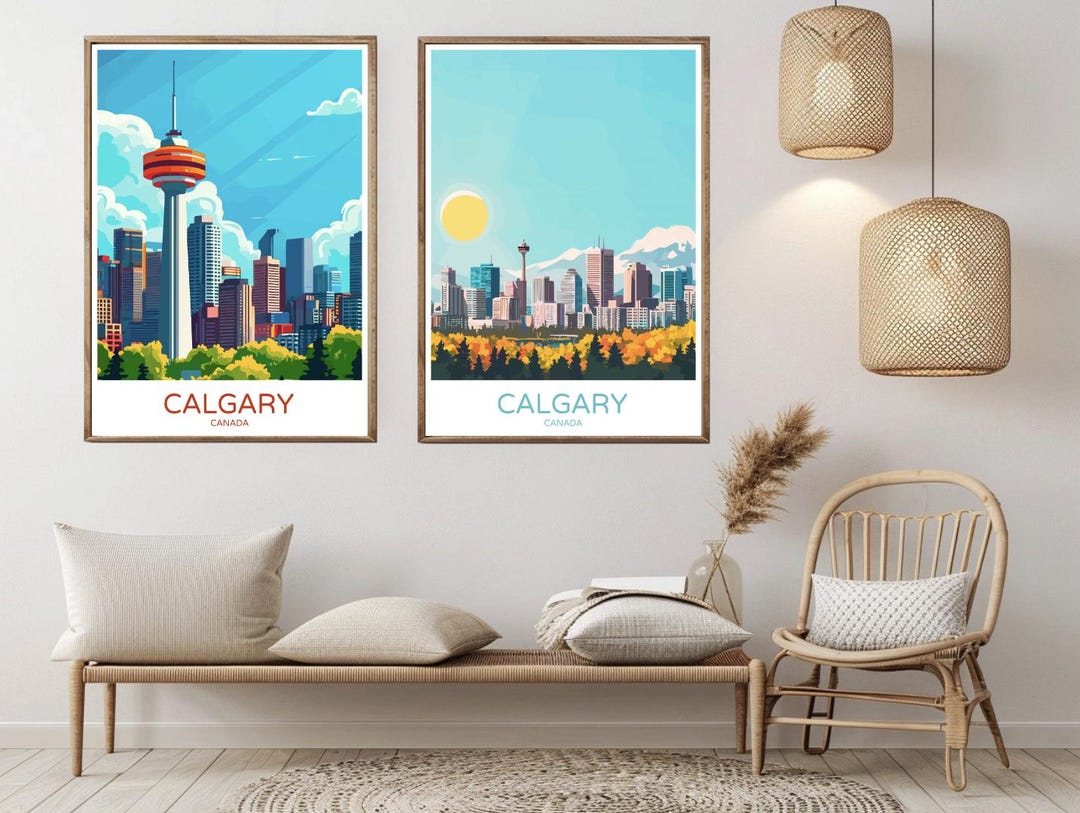 Calgary Canada Poster Travel Paper Print Calgary City Alberta Canada ...