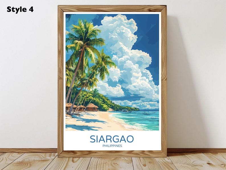 Siargao Island Philippines Travel Poster: Vintage Sea Art Print - Etsy