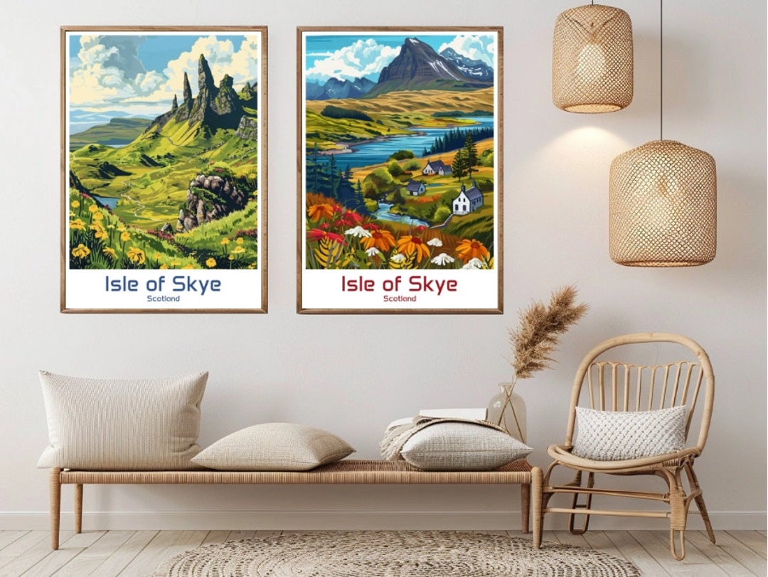 Isle of Skye Island Scotland Poster Travel Paper Print Inner Hebrides ...