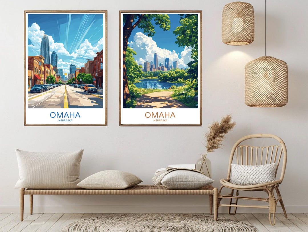 Omaha Nebraska Poster Travel Paper Print Nebraska Lincoln Omaha United ...