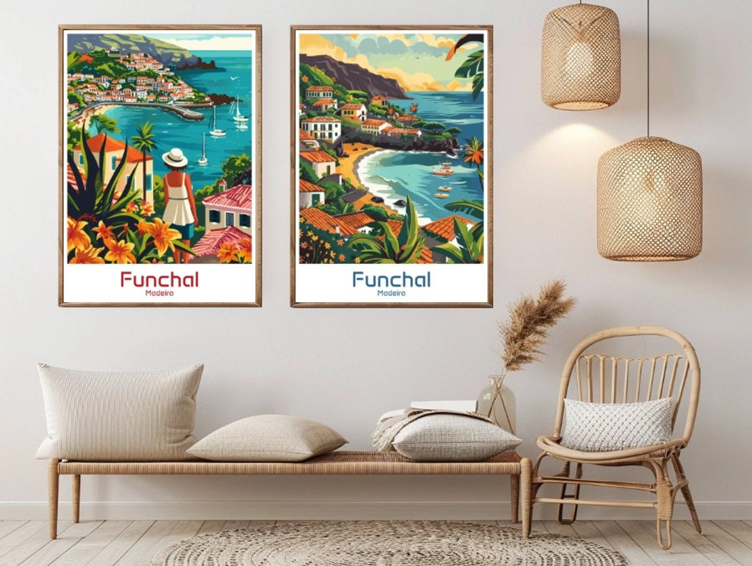 Funchal Madeira Portugal Poster Travel Paper Print Portugal Madeira ...