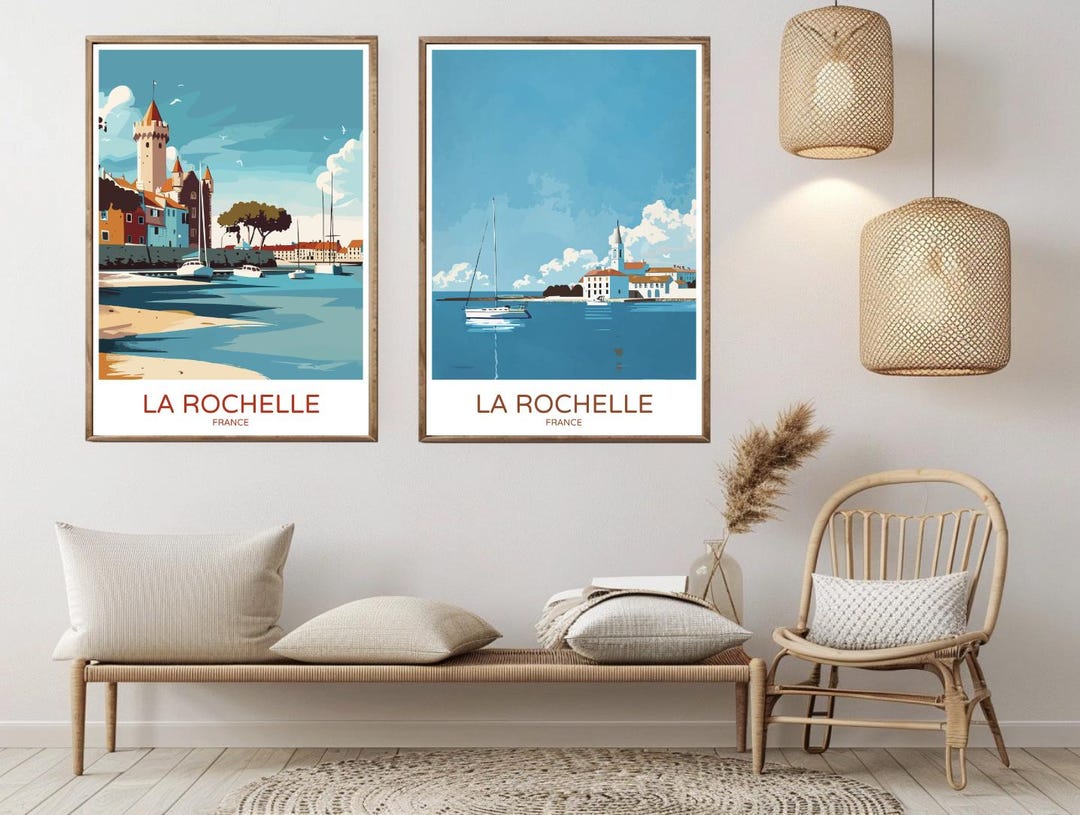 La Rochelle France Poster Travel Paper Print La Rochelle Ocean Bay of ...
