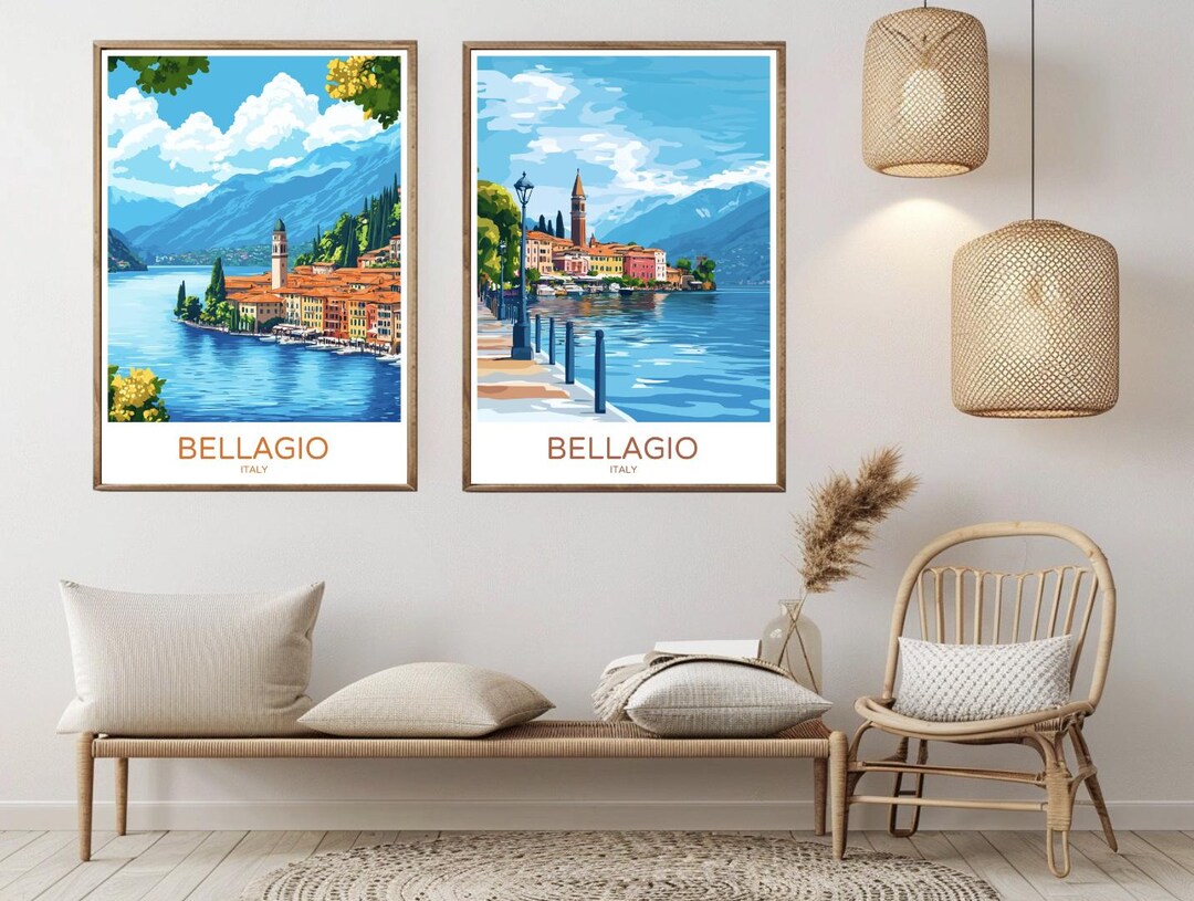 Bellagio Italy Poster Digital Print Lombardy Como Italy Nature Canvas ...