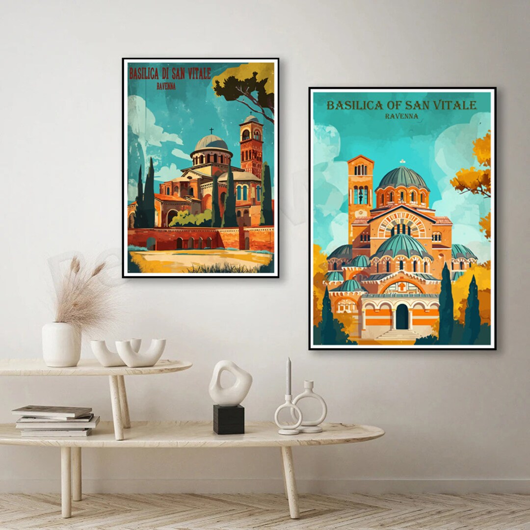 Basilica Di San Vitale Italy Poster Ravenna Basilica Canvas Print ...