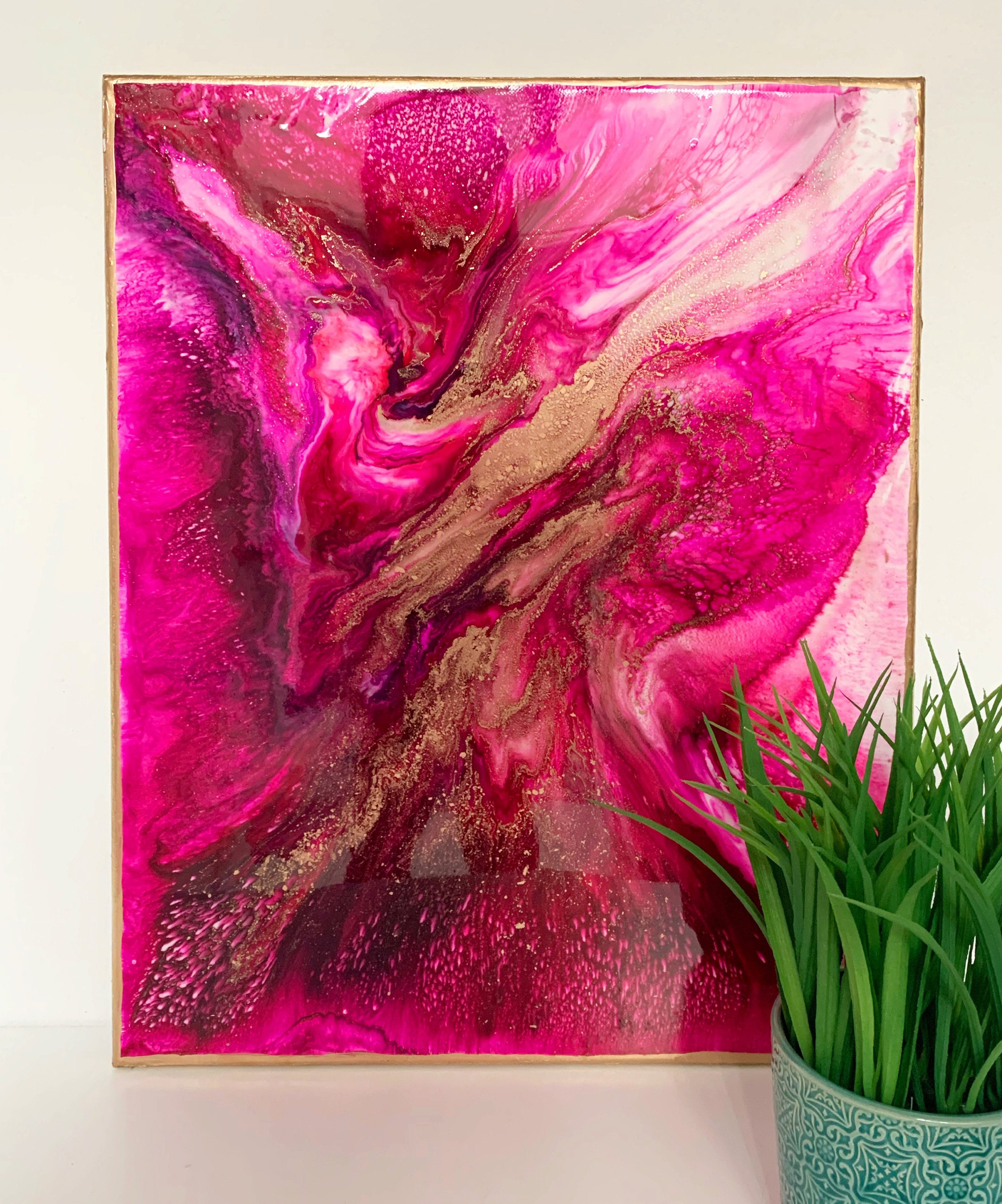 Pink Marble Resin Artwork - Etsy