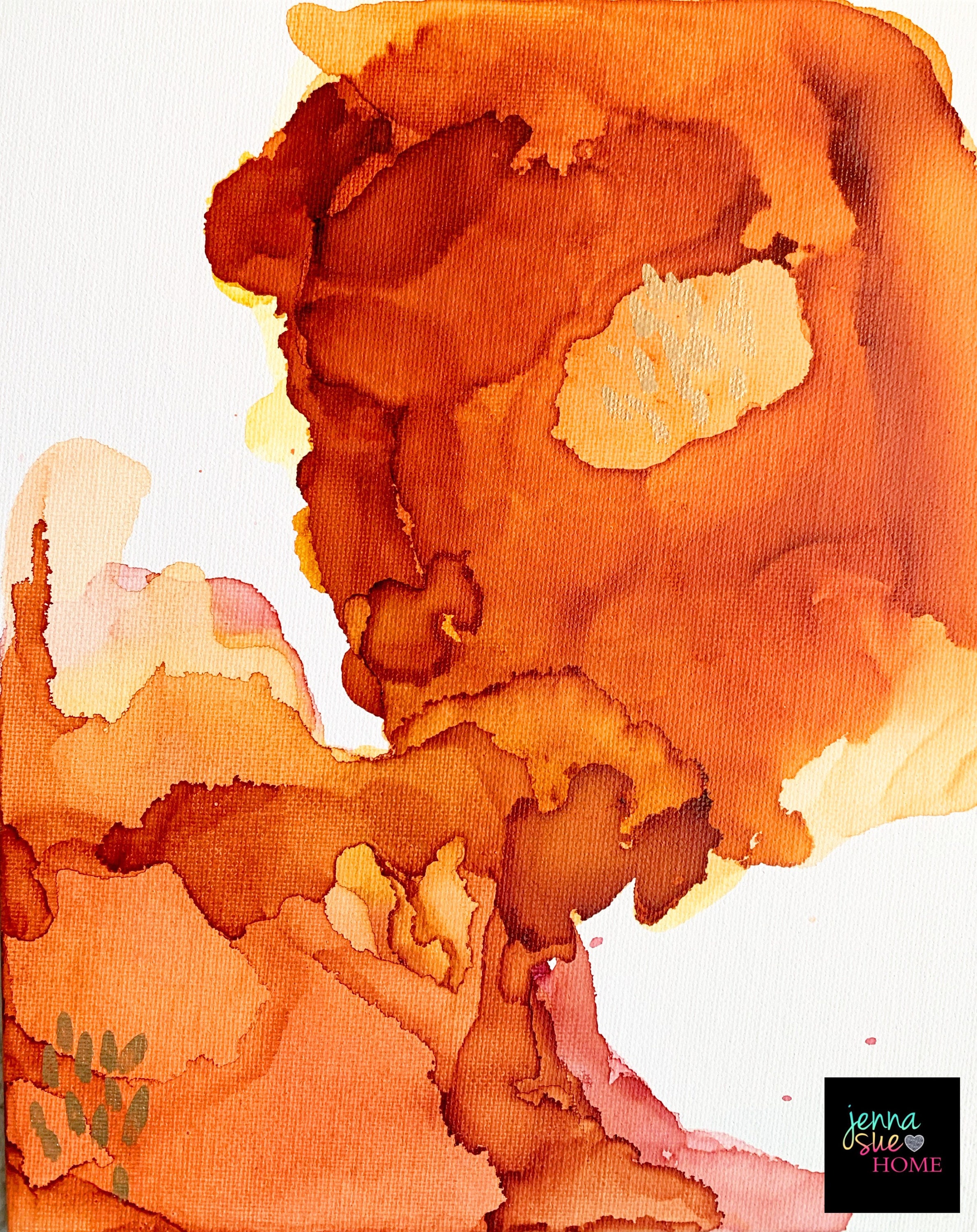 Orange Alcohol Ink Floral - Etsy