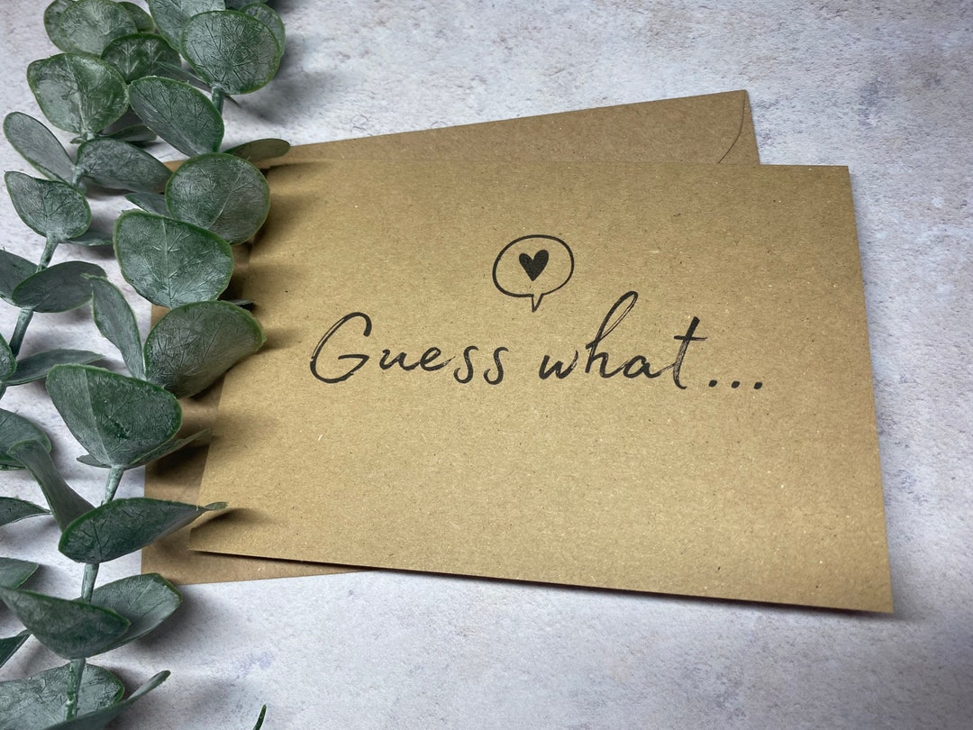 Guess What Pregnancy Announcement Card / Pregnancy Announcement / Guess ...