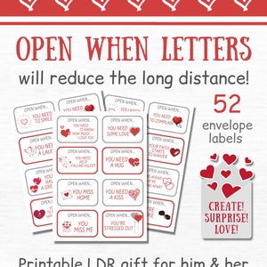 Open When Letters Printable Labels Long Distance Relationship - Etsy