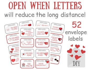 Open When Letters Long Distance Relationship Gift for | Etsy