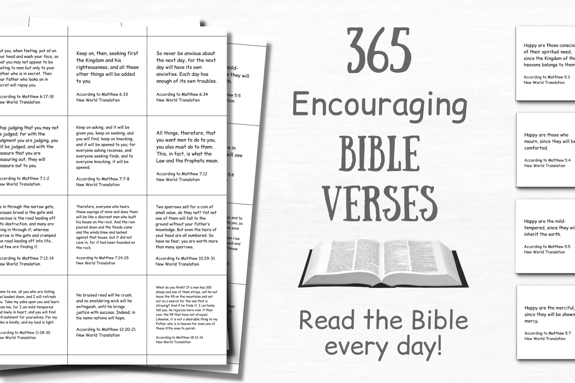 365 Bible Verse Cards Inspirational Scripture Cards Bible Study ...