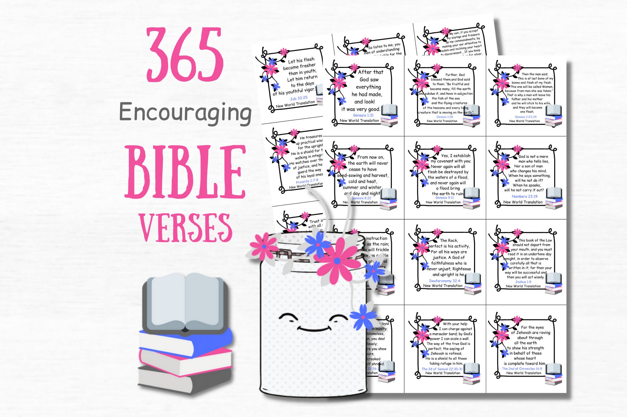 365 Bible Verse Cards Scripture Gifts Bible Study Christian Stickers ...