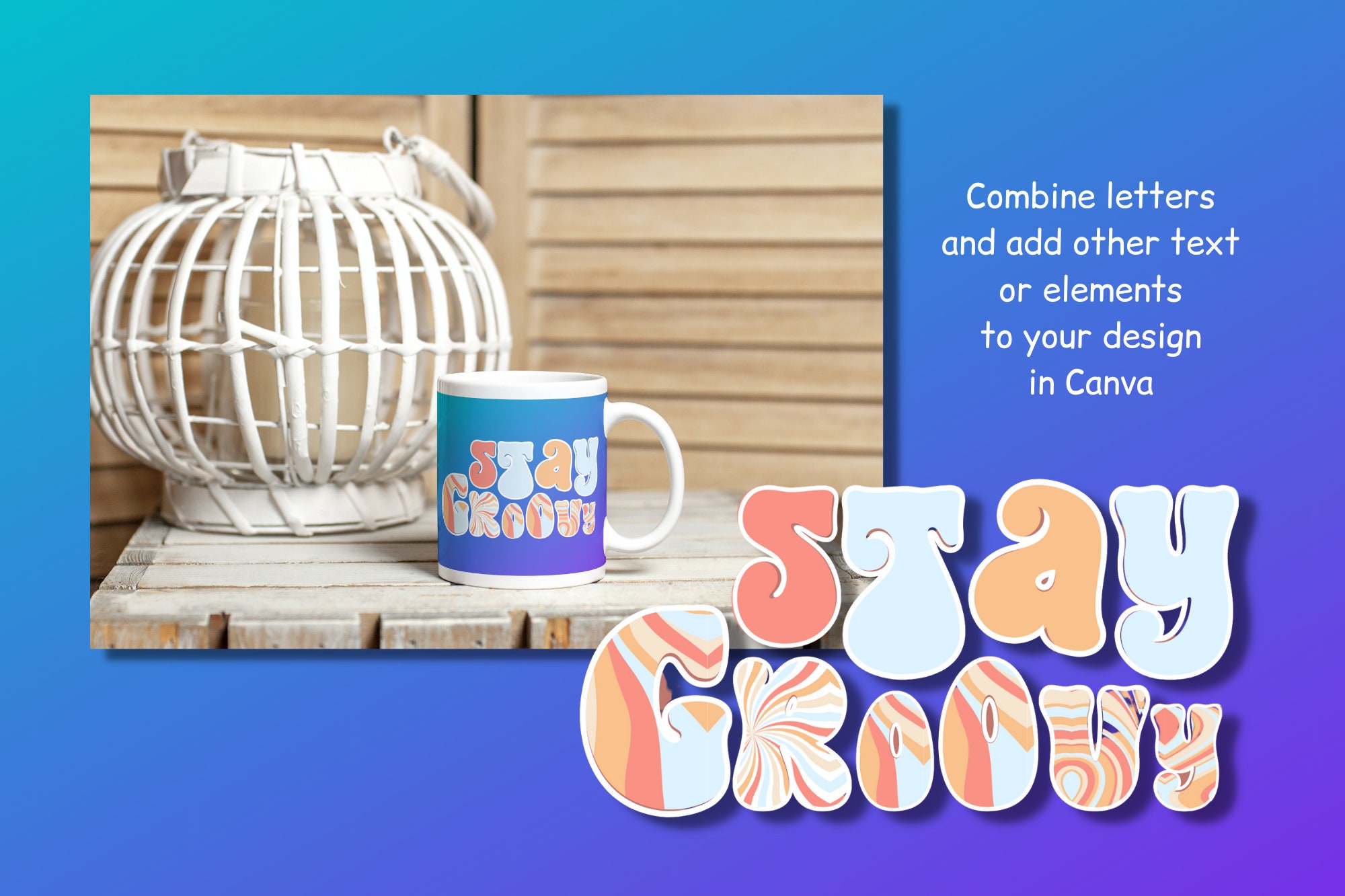 Retro Groovy Font Doodle Letters Canva Frames Handwritten Doodle Font ...