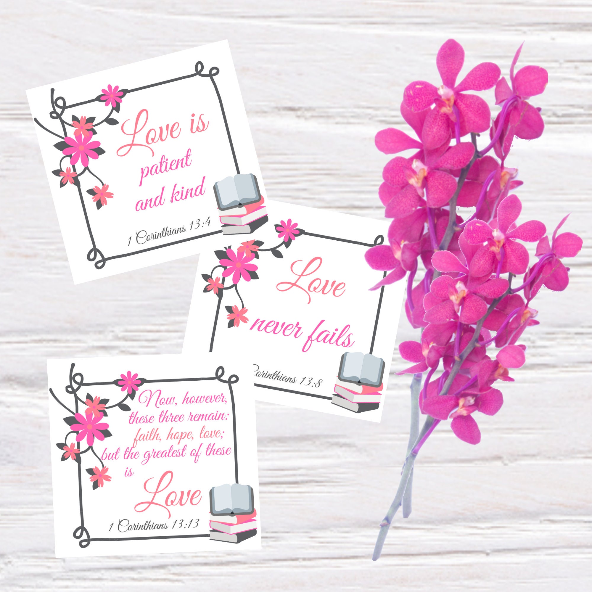 1 Corinthians 13 Bible Verse Cards Love Quotes Bible | Etsy