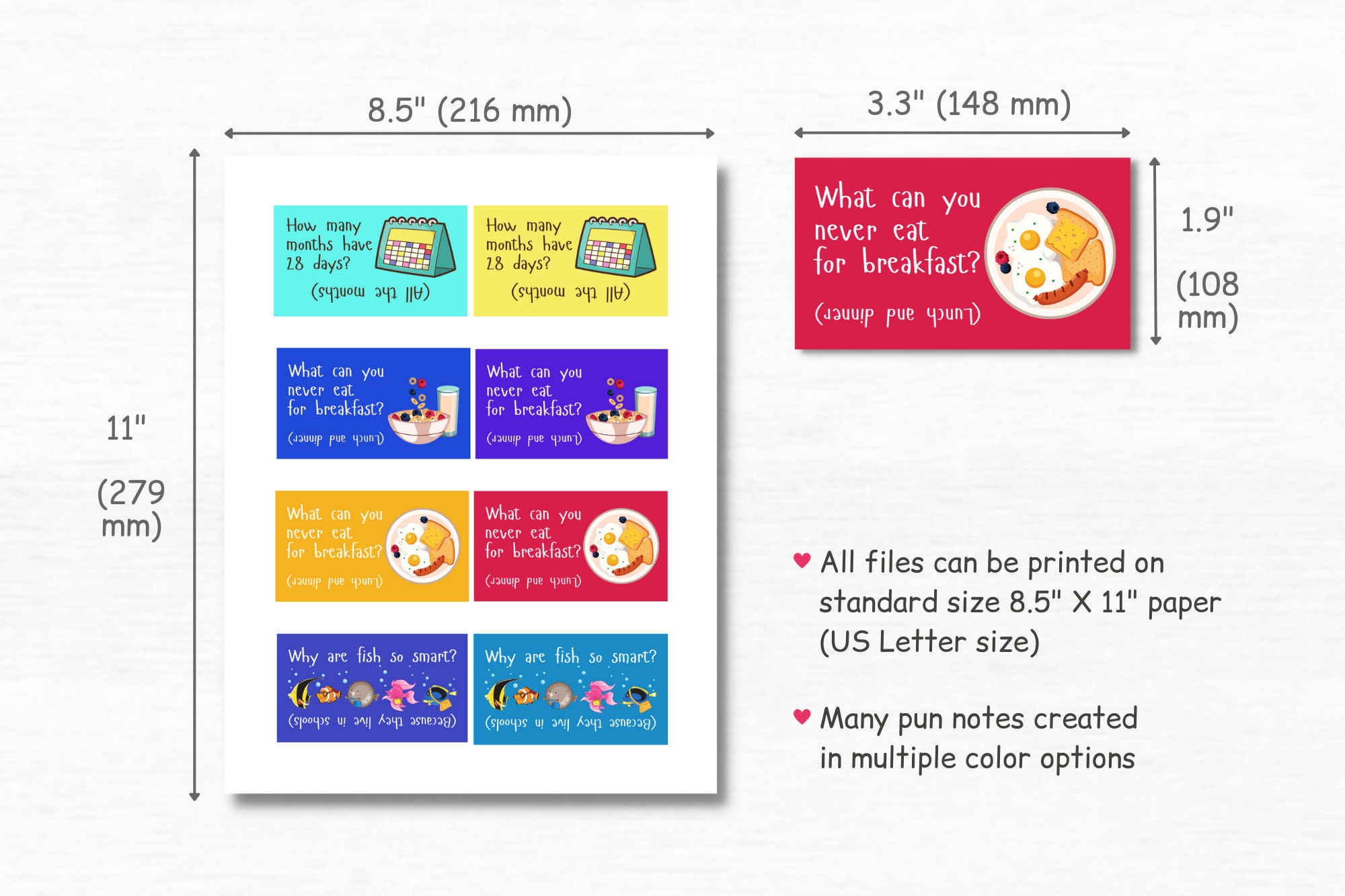 Printable Lunch Box Notes for Kids Riddles Lunchbox Notes for ...
