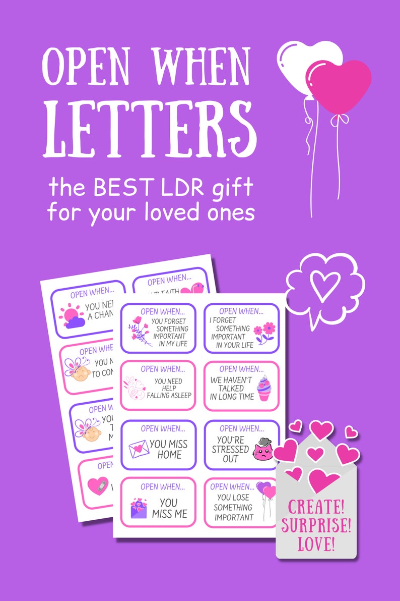 Open When Letters Long Distance Best Friend Gift Thinking of - Etsy