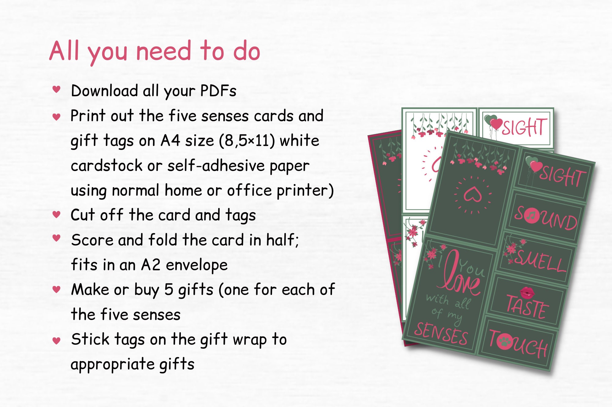 5 Senses Gift Tags Adult Scavenger Hunt Clue Game for Couples ...