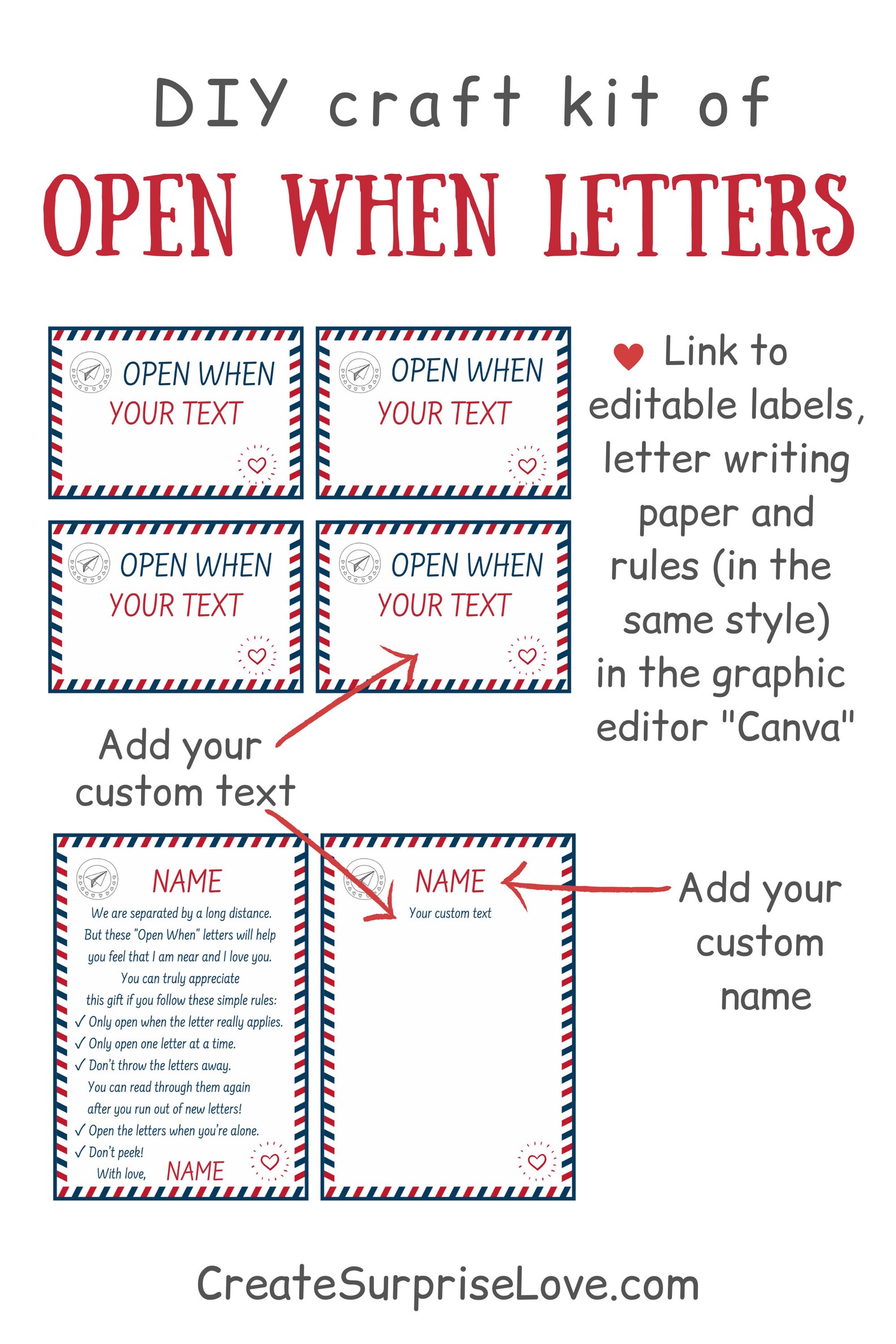 Open When Letters Long Distance Relationship Gift for - Etsy