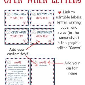 Open When Letters Long Distance Relationship Gift for - Etsy