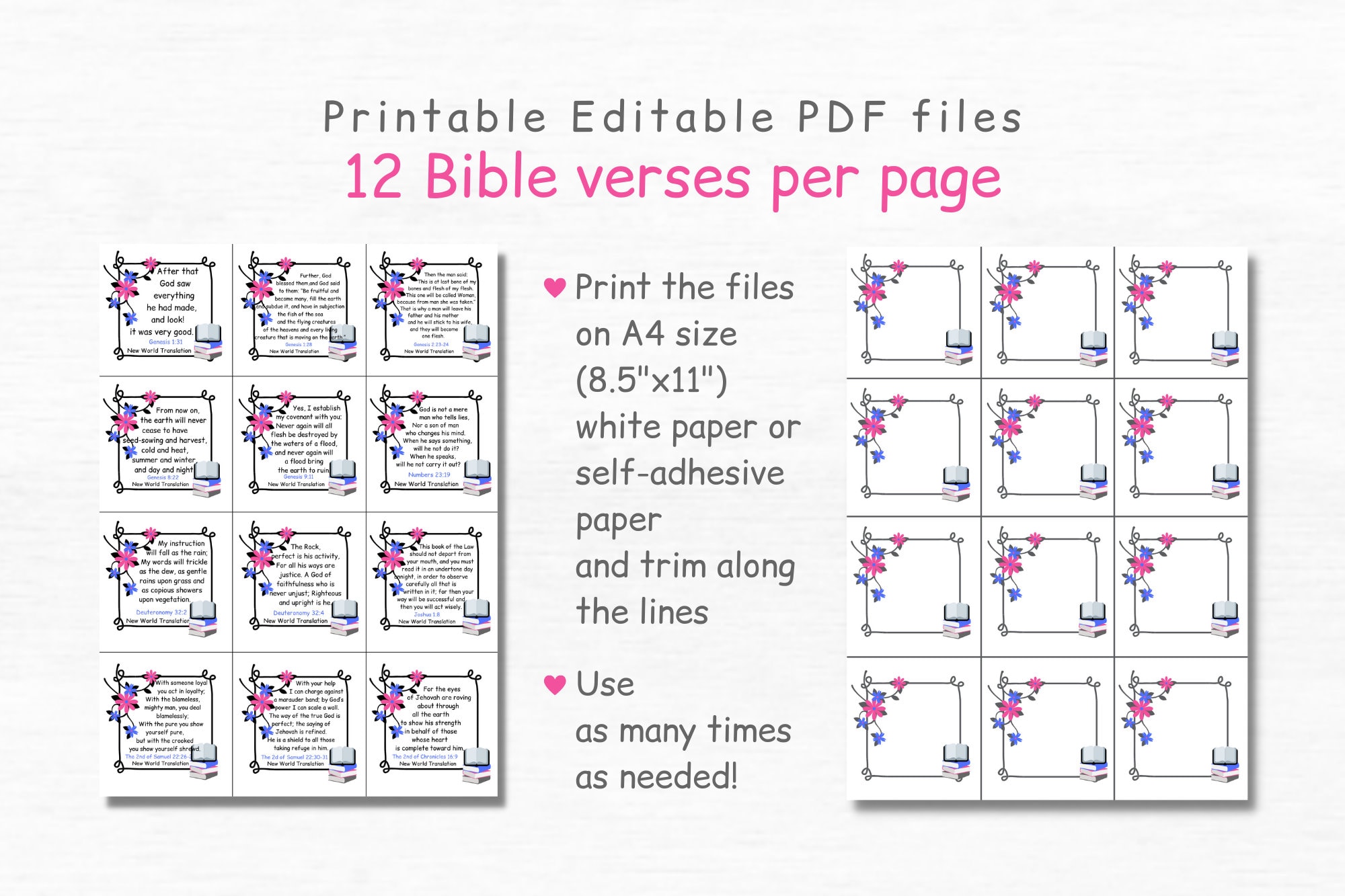 365 Bible Verse Cards Scripture Gifts Bible Study Christian Stickers ...