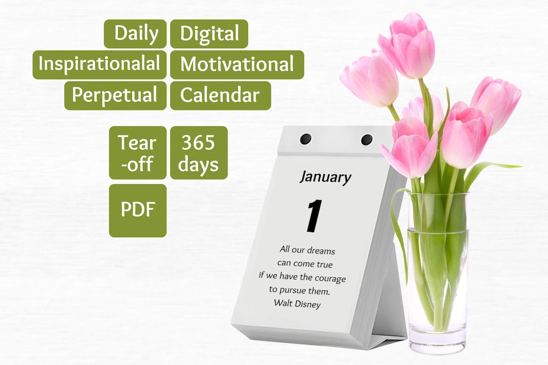 Printable Tear-off Daily Calendar 2026 | 365 Motivational Quotes ...
