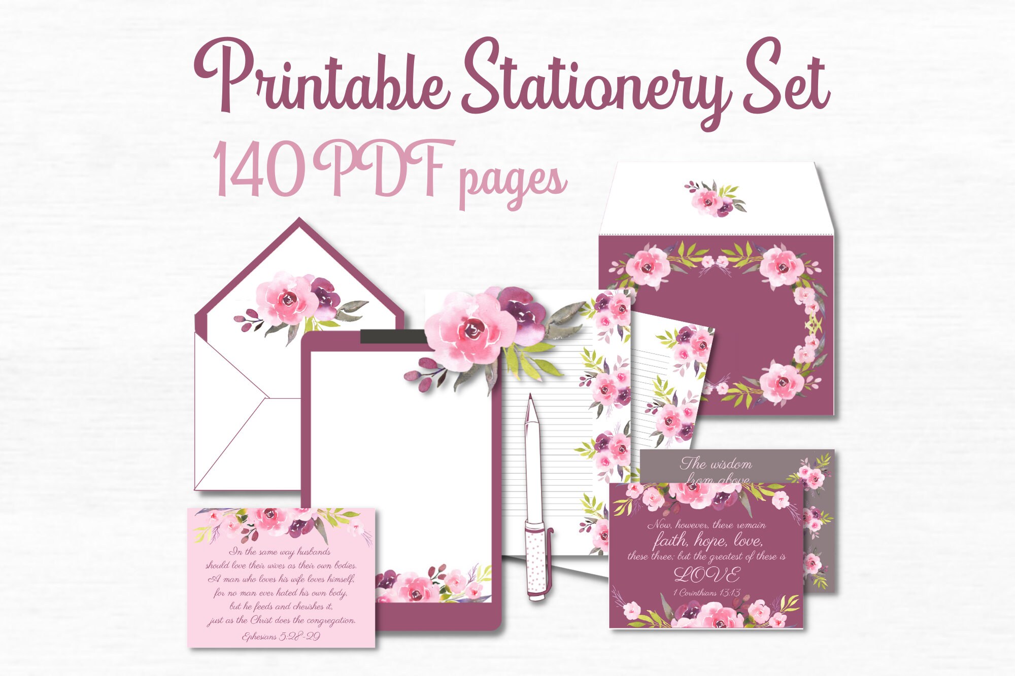 Printable Stationery Set JW Letter Writing Kit With Bible Verse Cards ...