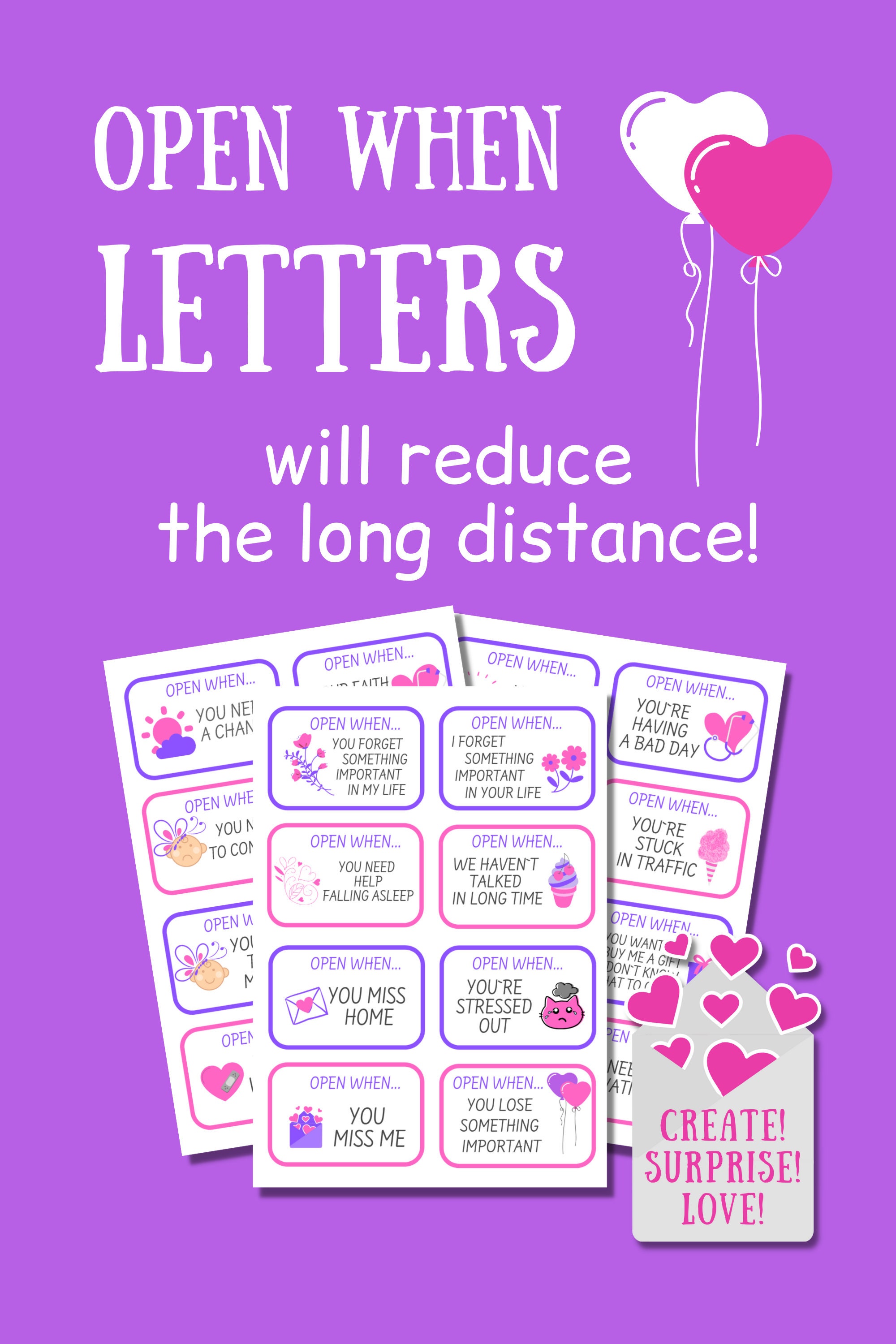 Open When Letters Long Distance Best Friend Gift Thinking of - Etsy