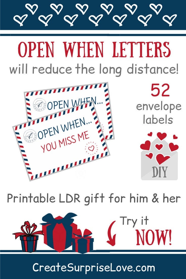 Open When Letters Long Distance Relationship Gift for | Etsy