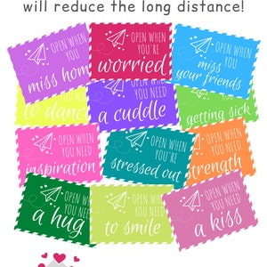 Open When Letters Printable Labels DIY Kit Long Distance | Etsy