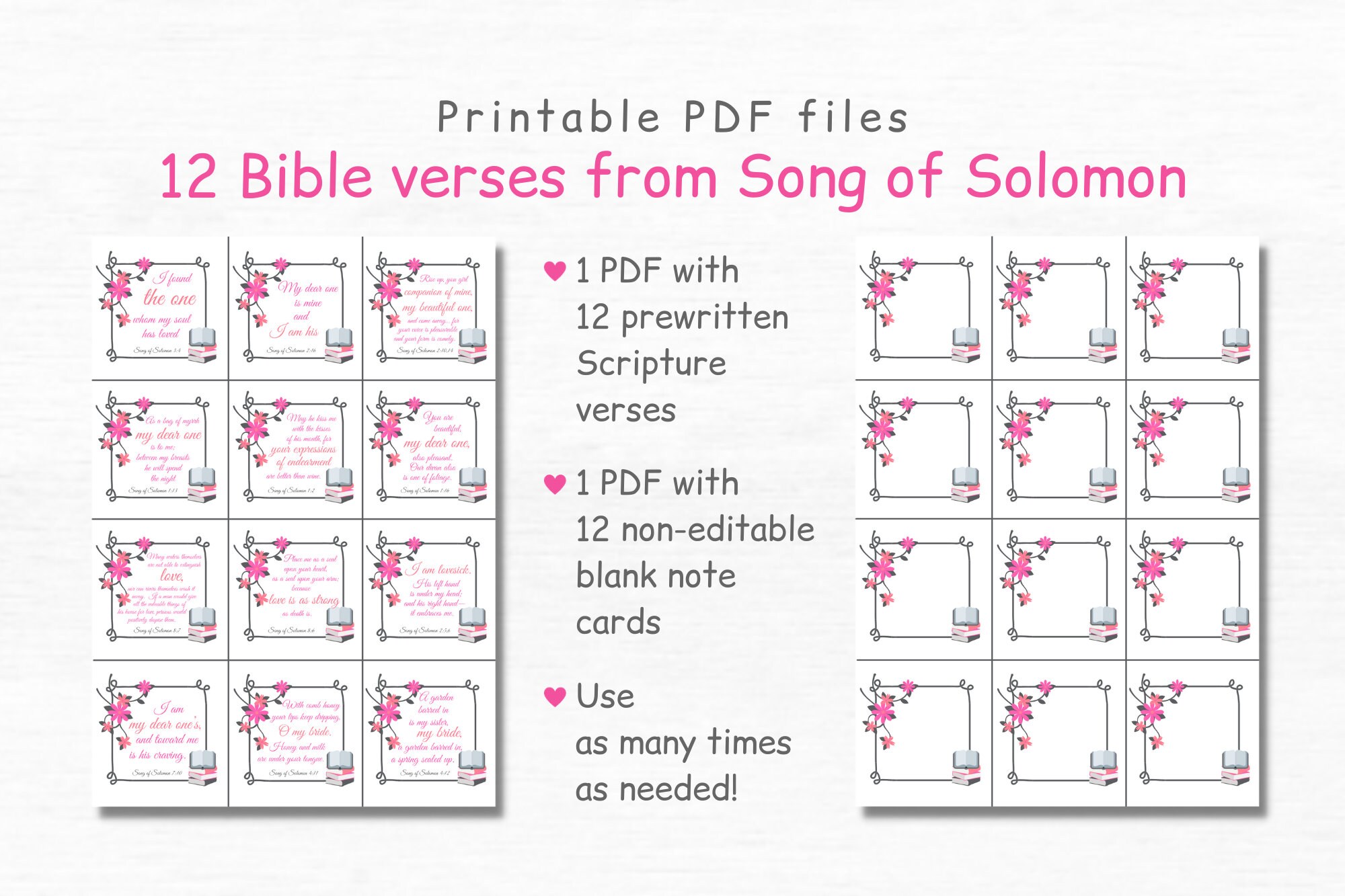 Song of Solomon Bible Verse Cards Love Quotes Bible Journaling Daily ...