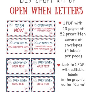 Open When Letters Long Distance Relationship Gift for | Etsy