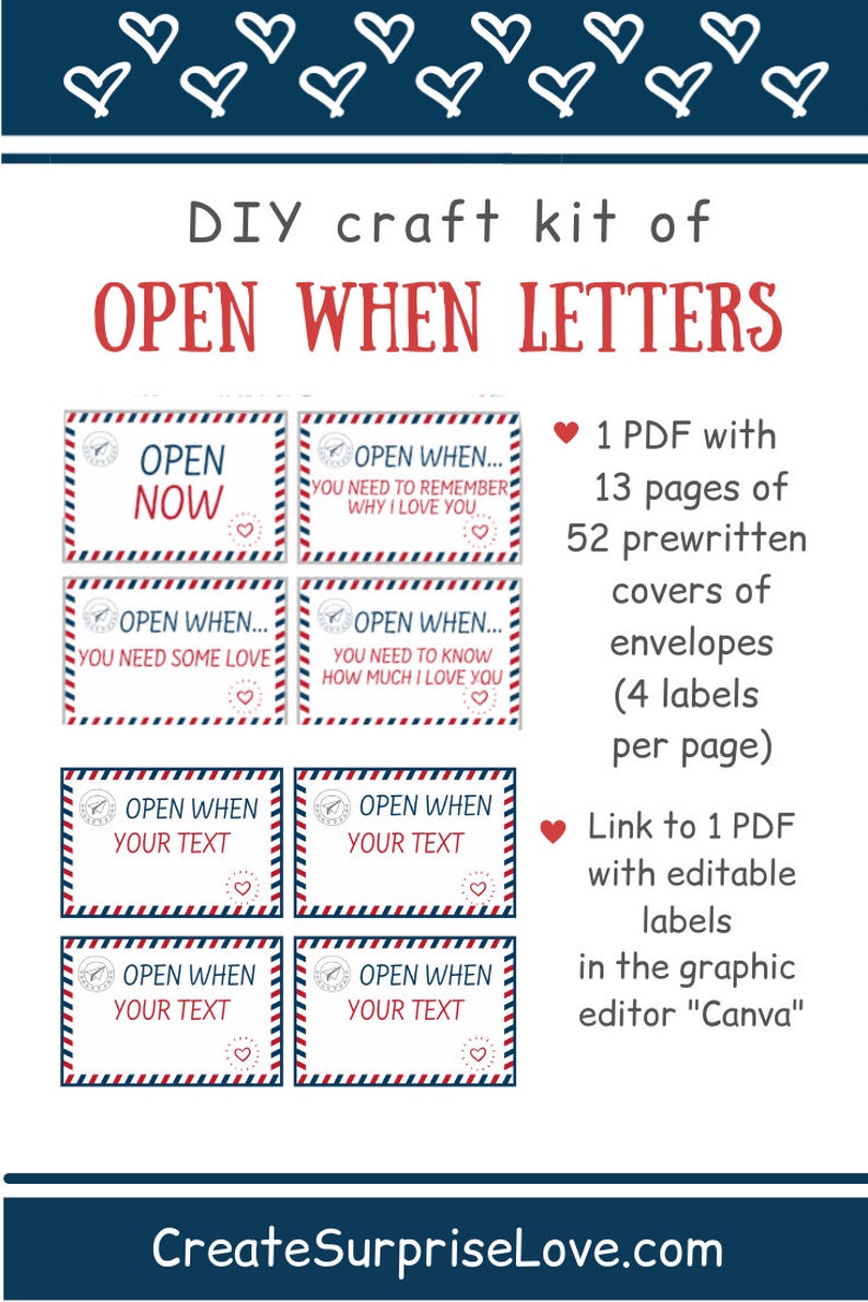 Open When Letters Long Distance Relationship Gift for | Etsy