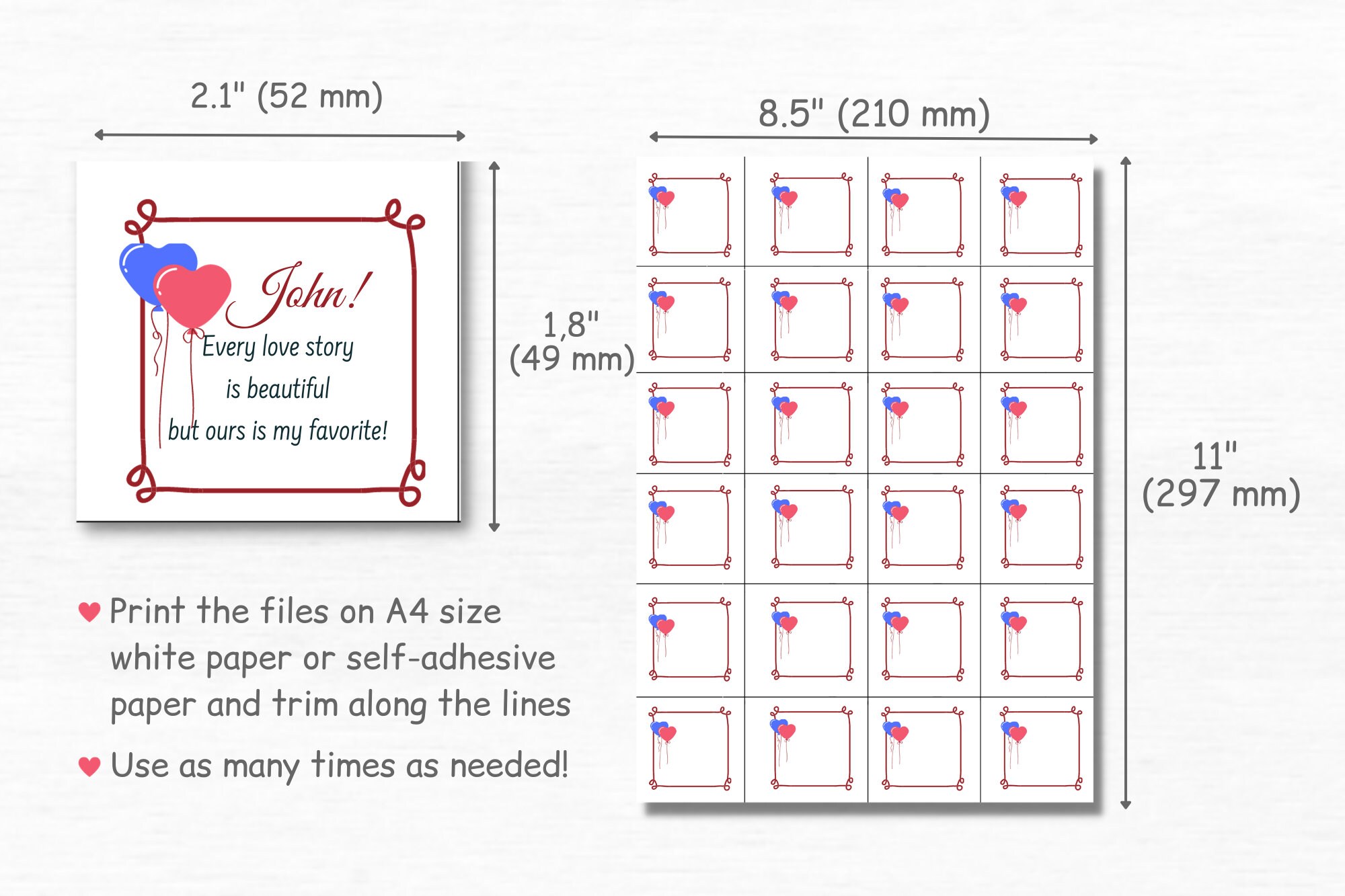 Love Notes Template Printable Message Cards Personalized Note Cards ...