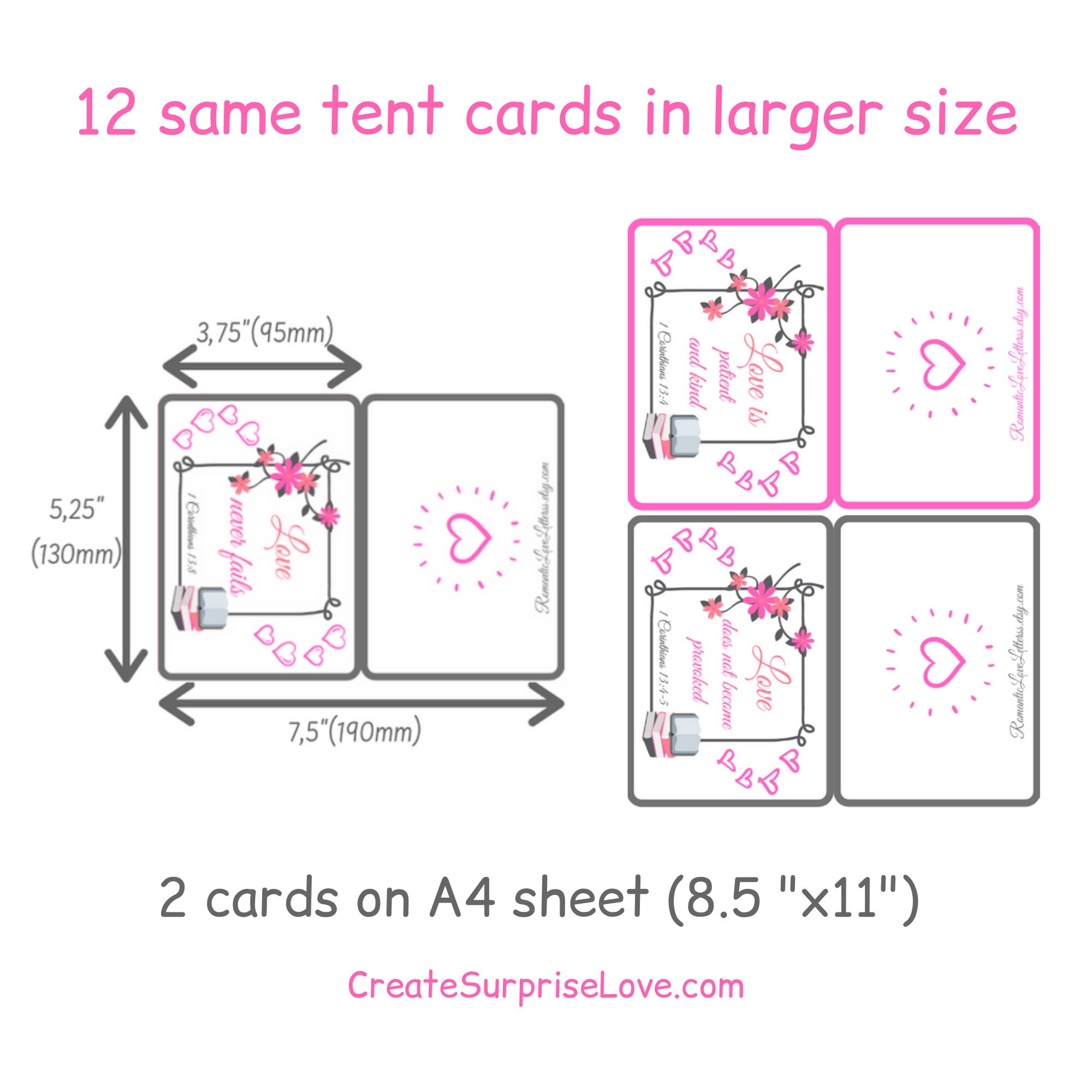 1 Corinthians 13 Bible Verse Cards Love Quotes DIY Scripture | Etsy