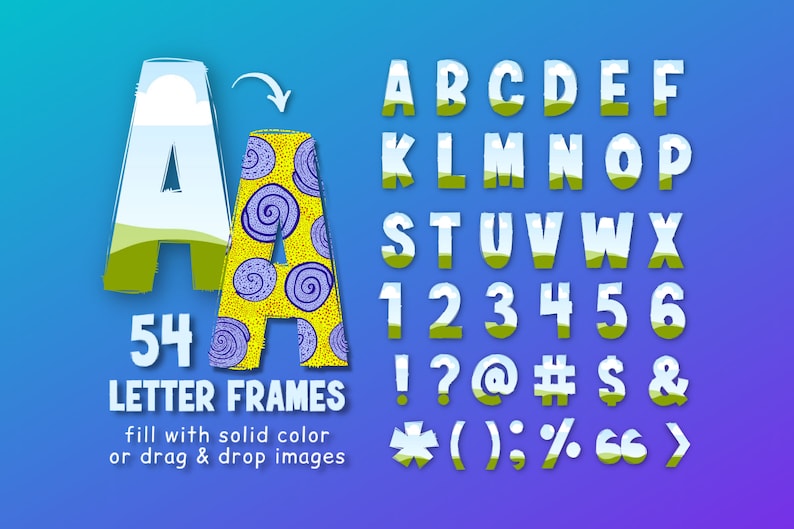 Doodle Letters Canva Frames Handwritten Doodle Font Editable Canva ...