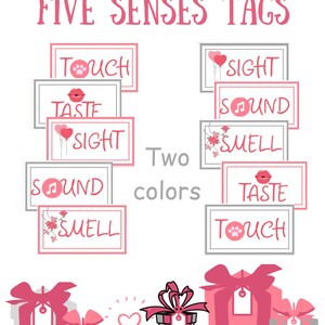 5 Senses Gift Tags Printable Labels 1st Anniversary Gift for - Etsy