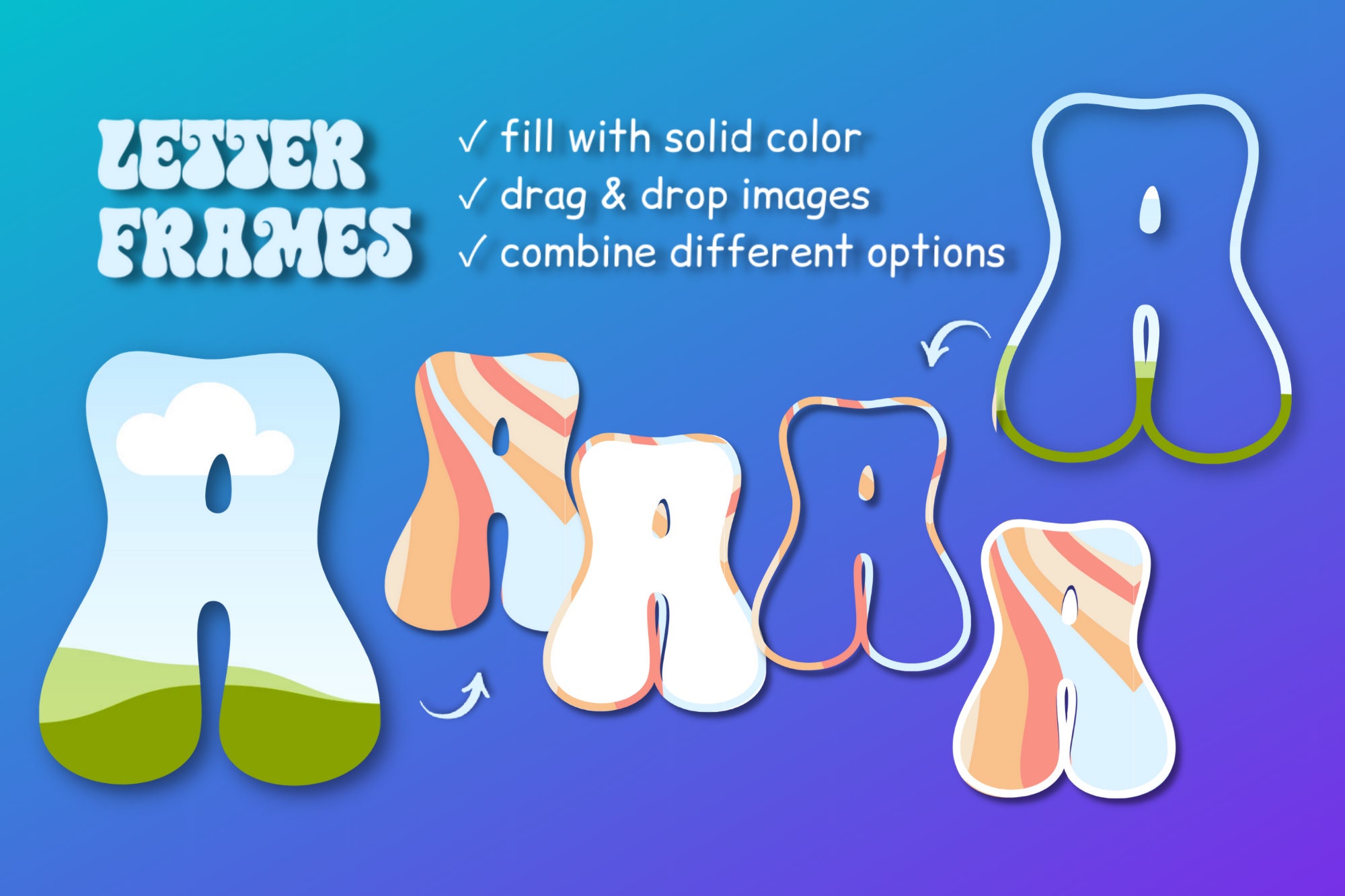 Retro Groovy Font Doodle Letters Canva Frames Handwritten Doodle Font ...