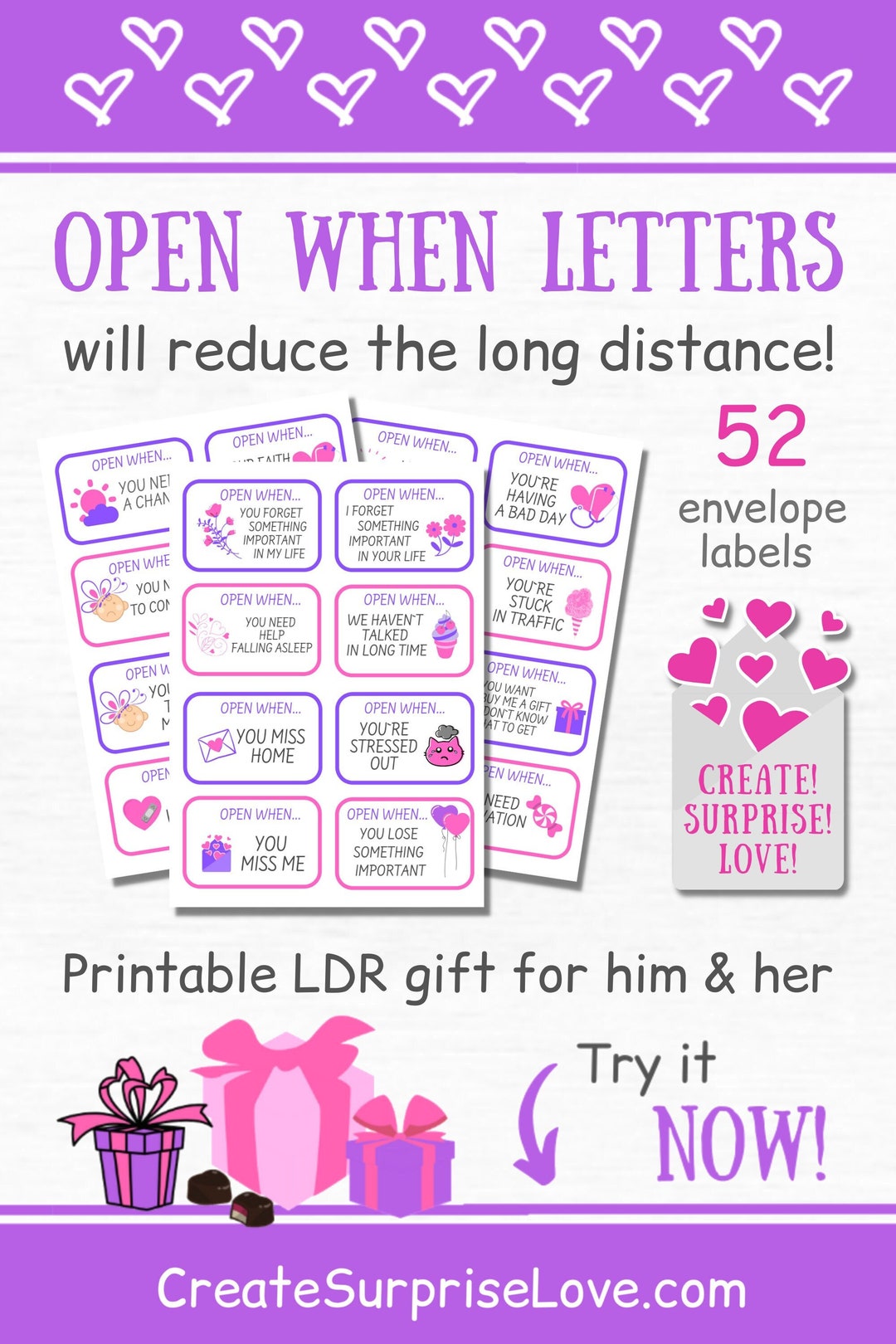 Open When Letters Long Distance Best Friend Gift Thinking of - Etsy