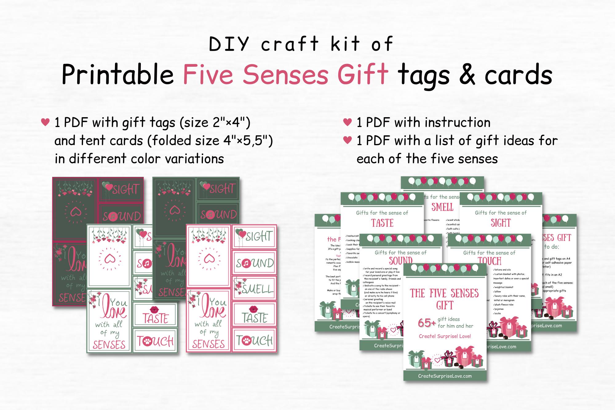 5 Senses Gift Tags Adult Scavenger Hunt Clue Game for Couples ...